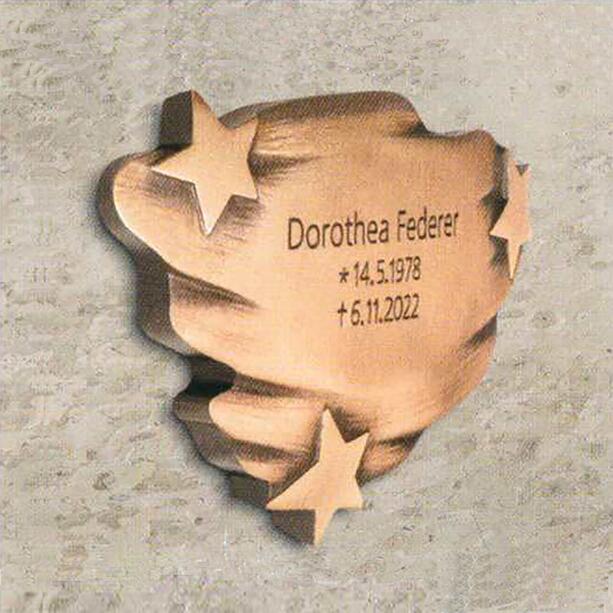 Individuelles Grabornament mit Gravur aus Bronze